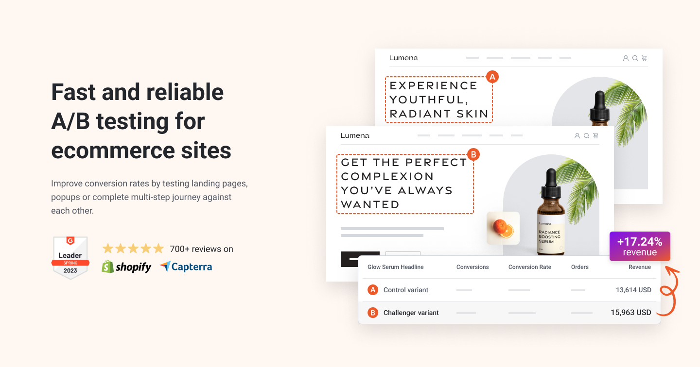 Fast and reliable A/B testing for ecommerce sites - OptiMonk